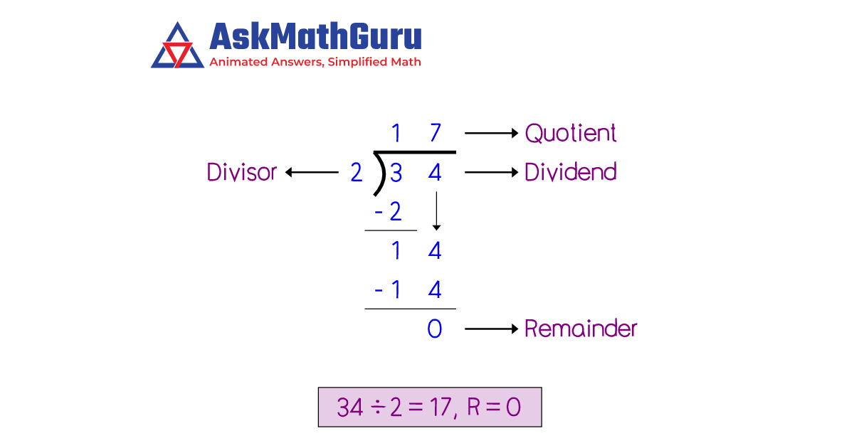 What is 34 divided by 2 | Long division Explained