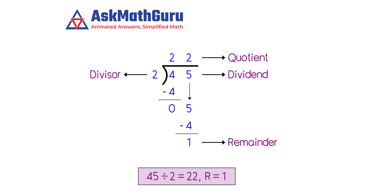 What is 45 divided by 2 | Long division Explained