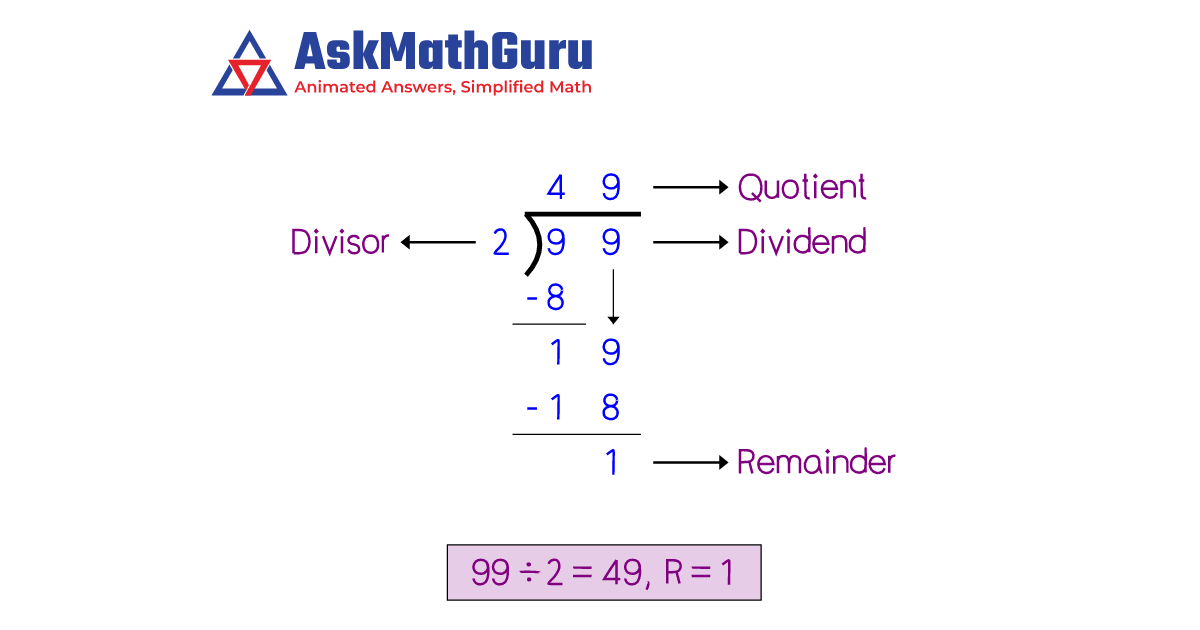 What is 99 divided by 2 | Long division Explained