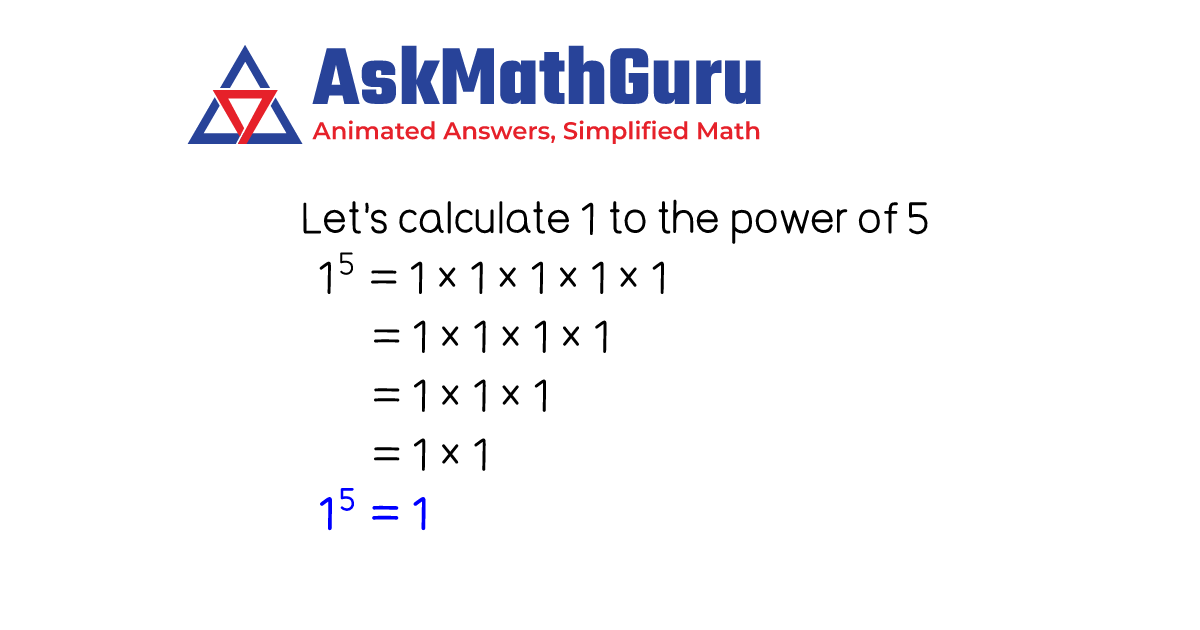 What is 1 to power of 5 | Math Exponent and Power - Meaning, Examples