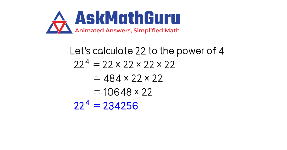 What is 22 to power of 4 | Exponent Rules, Meaning & Examples