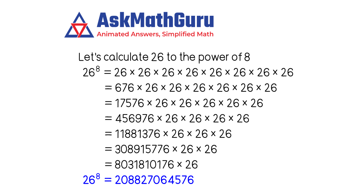 What is 26 to power of 8 | Exponent Rules, Meaning & Examples