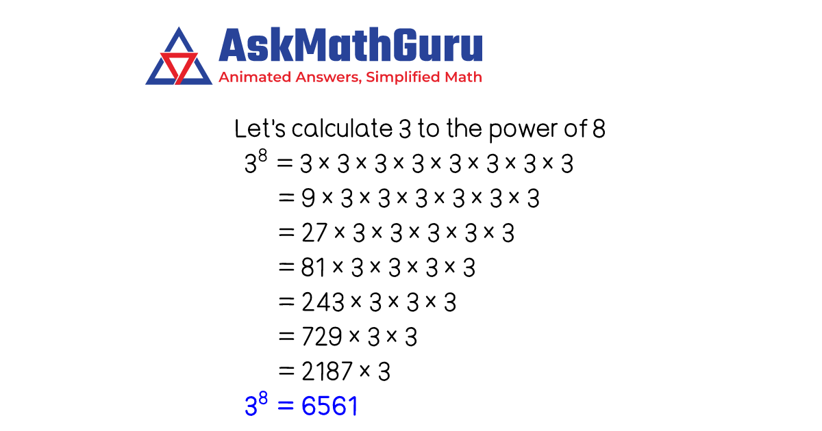 What is 3 to power of 8 | Exponent Rules, Meaning & Examples