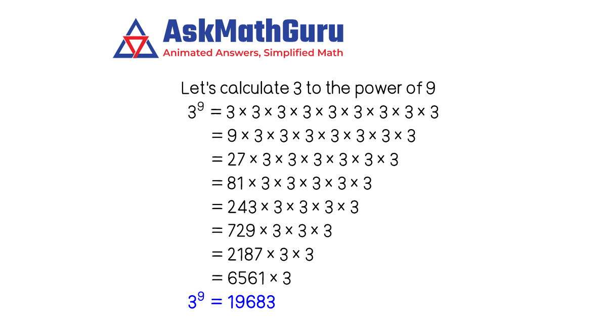 What is 3 to power of 9 | Exponent Rules, Meaning & Examples