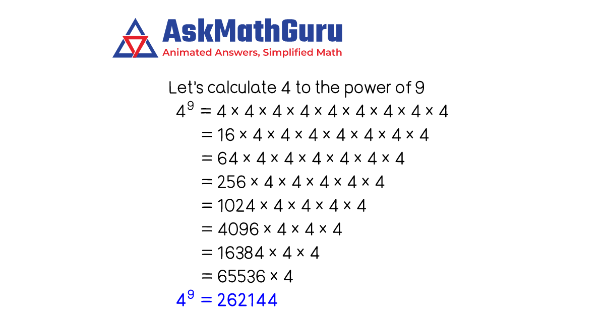 What is 4 to power of 9 | Exponent Rules, Meaning & Examples