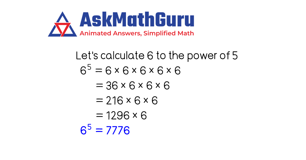 What is 6 to power of 5 | Exponent Rules, Meaning & Examples