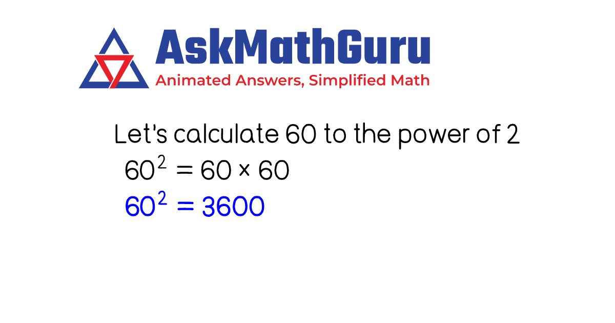 What is 60 to power of 2 | Exponent Rules, Meaning & Examples