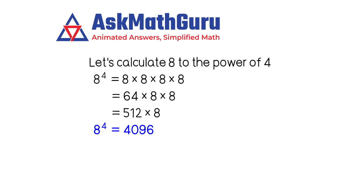 What is 8 to power of 4 | Exponent Rules, Meaning & Examples