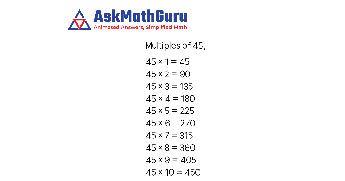 What are the Multiples of 45 | Multiples - Definition, Calculations ...