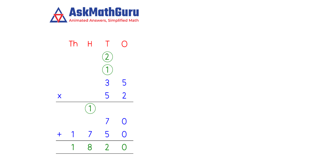 What is 35 multiply by 52 | Long Multiplication Method