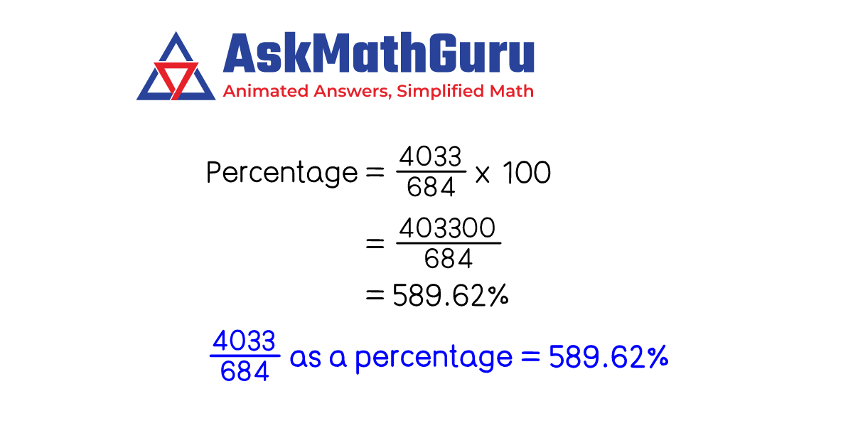 What is 4033/684 as percent | Formula & Step-by-Step Calculation