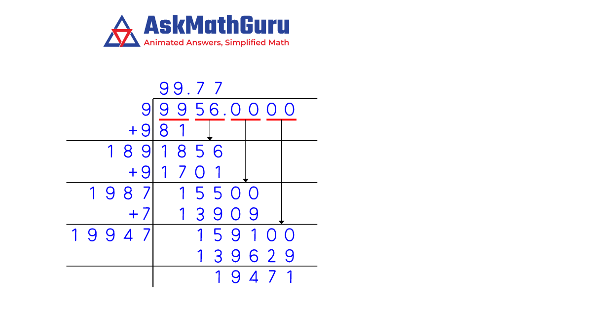 What is Square Root of 9956 | Find square root of a number