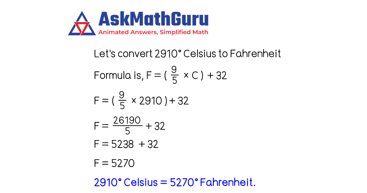 What is 2910° Celsius to Fahrenheit | Temperature Conversion - Formula ...